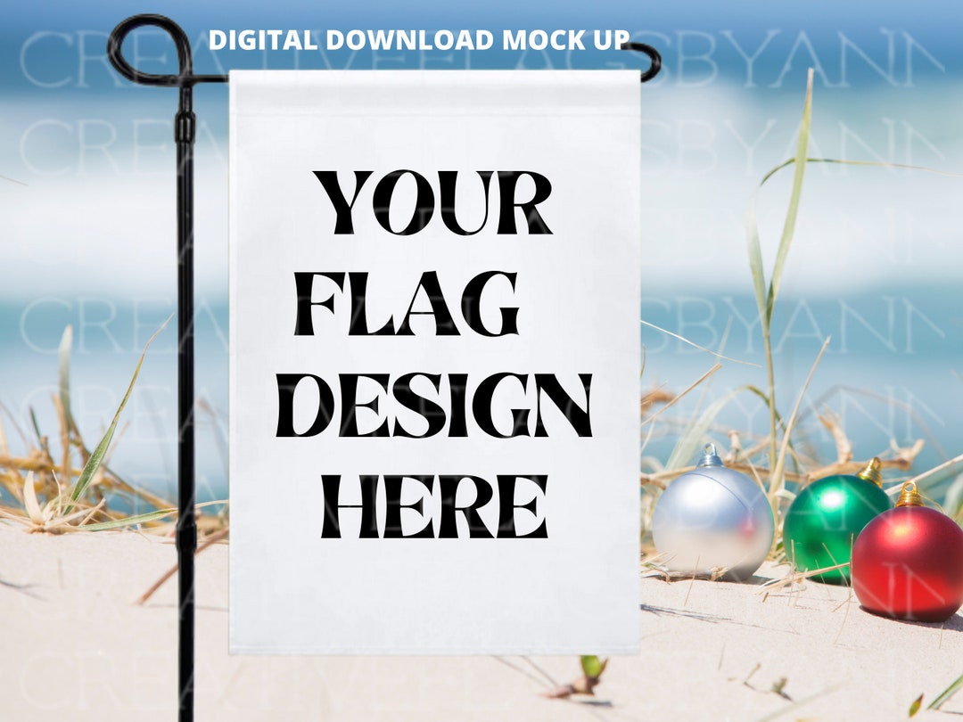 Garden Flag Mock Up, White Sublimation Flag Mock Up, Winter/christmas ...