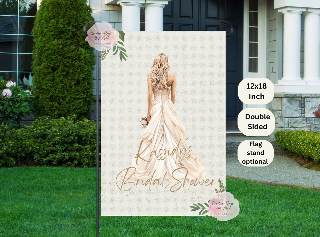 Personalized Bridal Shower Welcome Flag: Double Sided Venue Decor ...