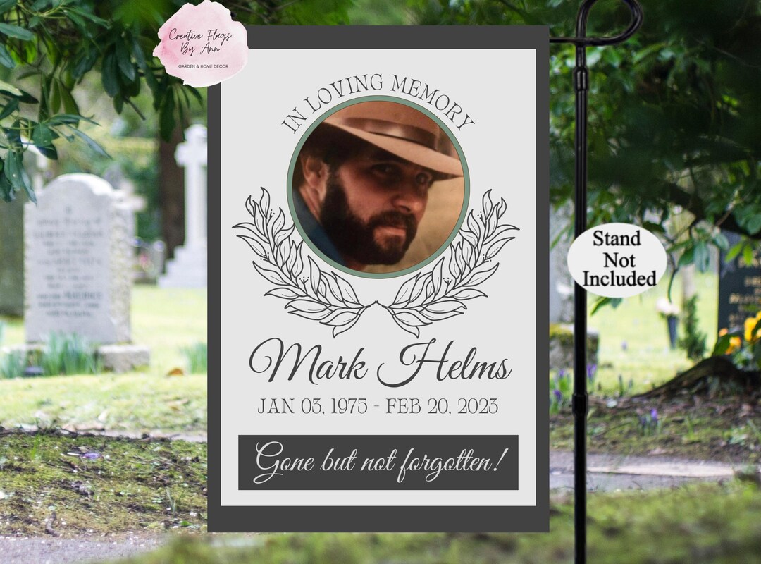 Personalized Memorial Flag, Cemetery Flag, Custom Memorial Garden Flag ...