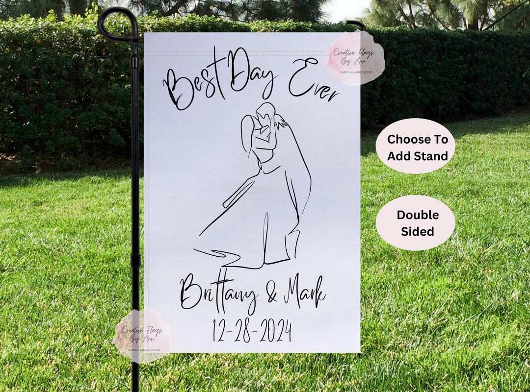 Personalized Wedding Flag ,best Day Ever, Just Married Flag ,custom ...