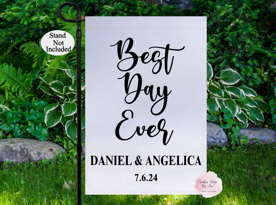 Personalized Wedding Flag ,best Day Ever, Just Married Flag ,custom ...