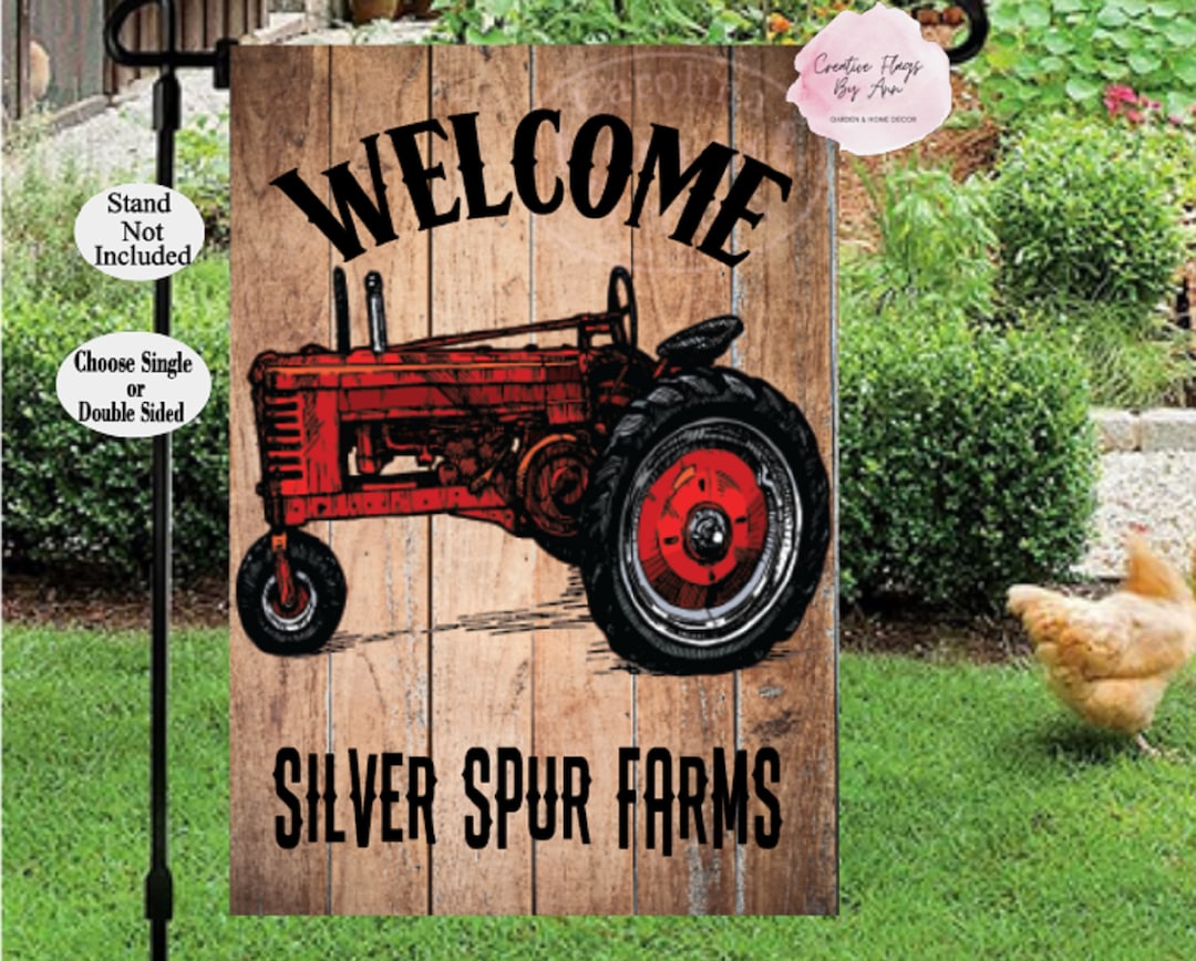 Welcome to the Farm Flag ,personalized Farm Garden Flag, Tractor Flag ...
