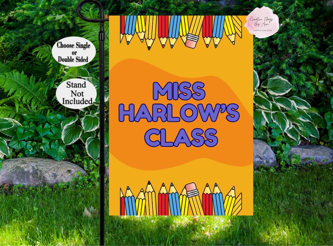 Personalized School Flag, Teacher Yard Flag, Classroom Sign, Classroom ...