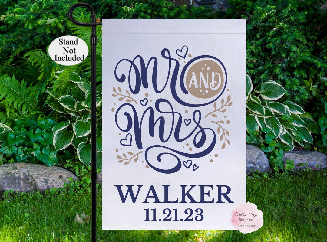 Custom Wedding Flag, Customized Names and Dates Flag, Minimalist ...