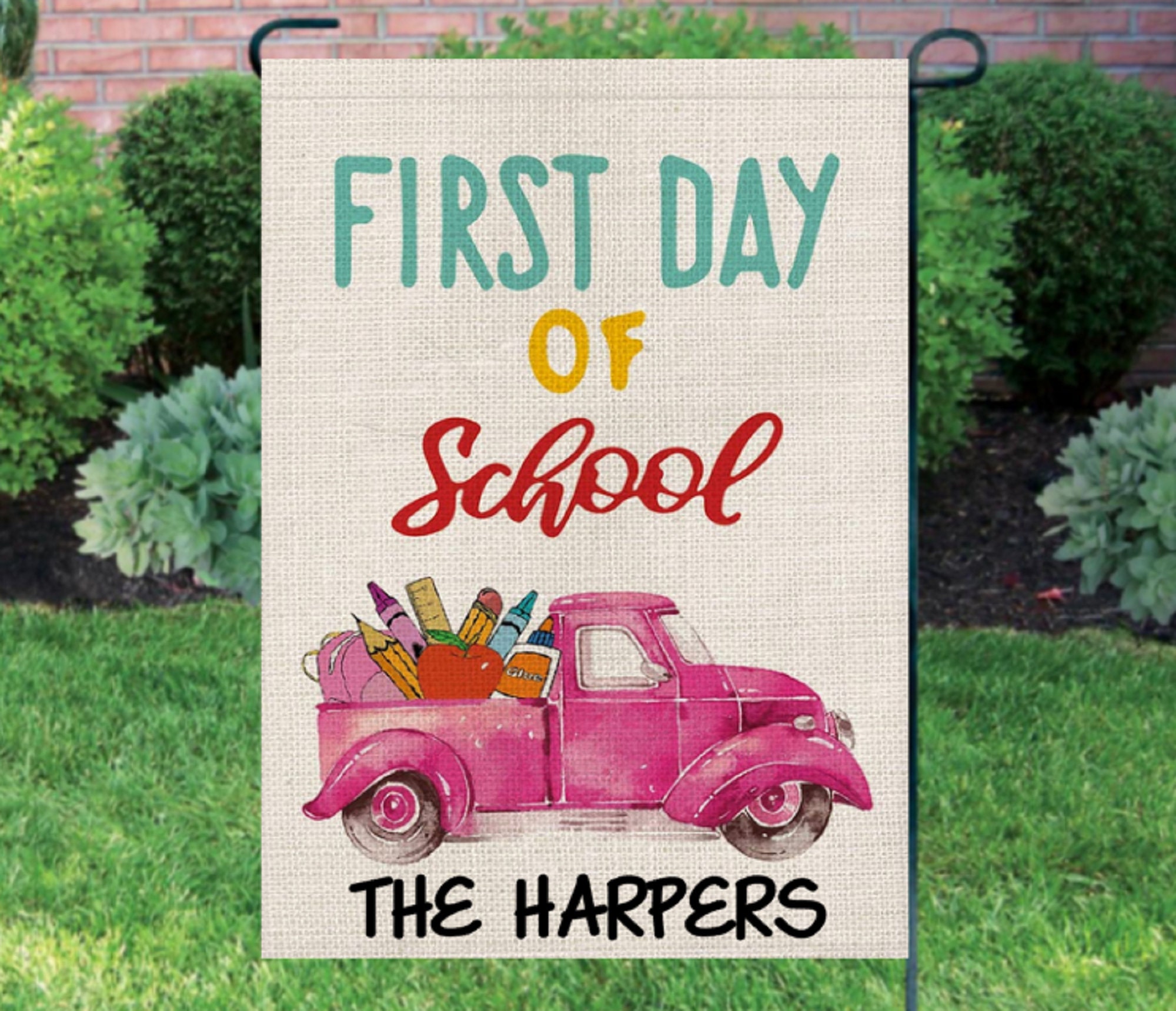 Personalized First Day of School Flag Teacher Yard Flag - Etsy