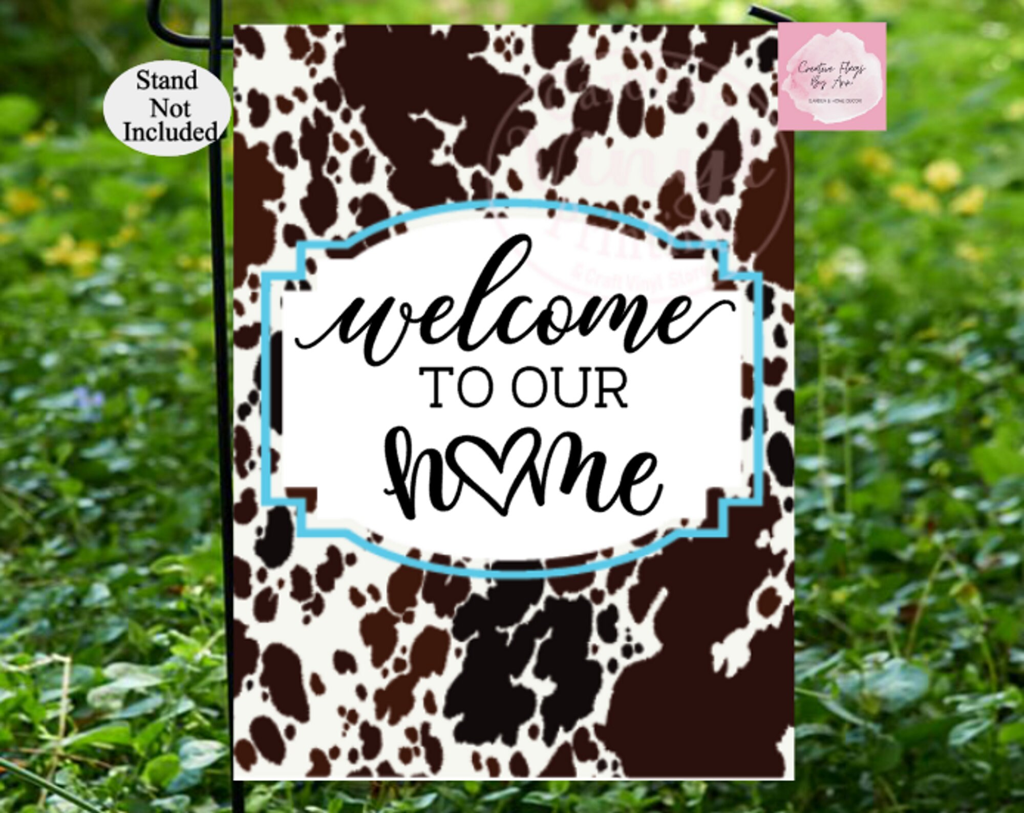 Cow Print Welcome Garden Flag Western Welcome Flag Farm - Etsy