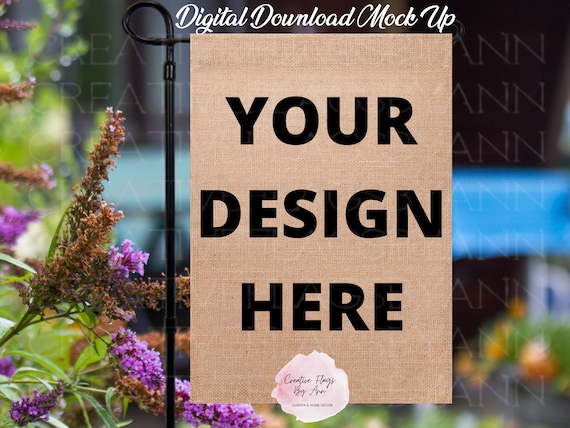 Burlap Garden Flag Mock Up Spring/ Summer Flag Mock Up 2 | Etsy