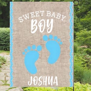 Baby Garden Flag, Baby Girl Flag, Baby Boy Flag, Baby Feet Flag, VINYL ...