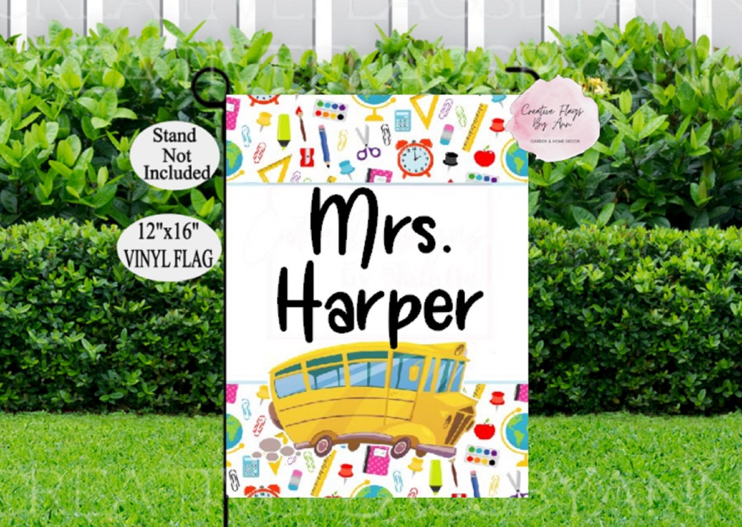 School Bus Flag, School Year Ready, Back to School Flag ,outdoor School ...