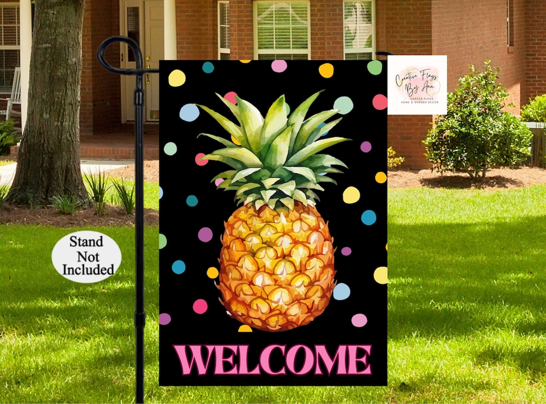 Pineapple Flag, Pool Flag, Summer Garden Flag ,southern Decor, Welcome ...