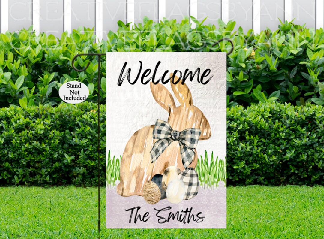 Easter Bunny Flag, Bunny Yard Flag, Welcome Garden Flag , Porch Flag ...