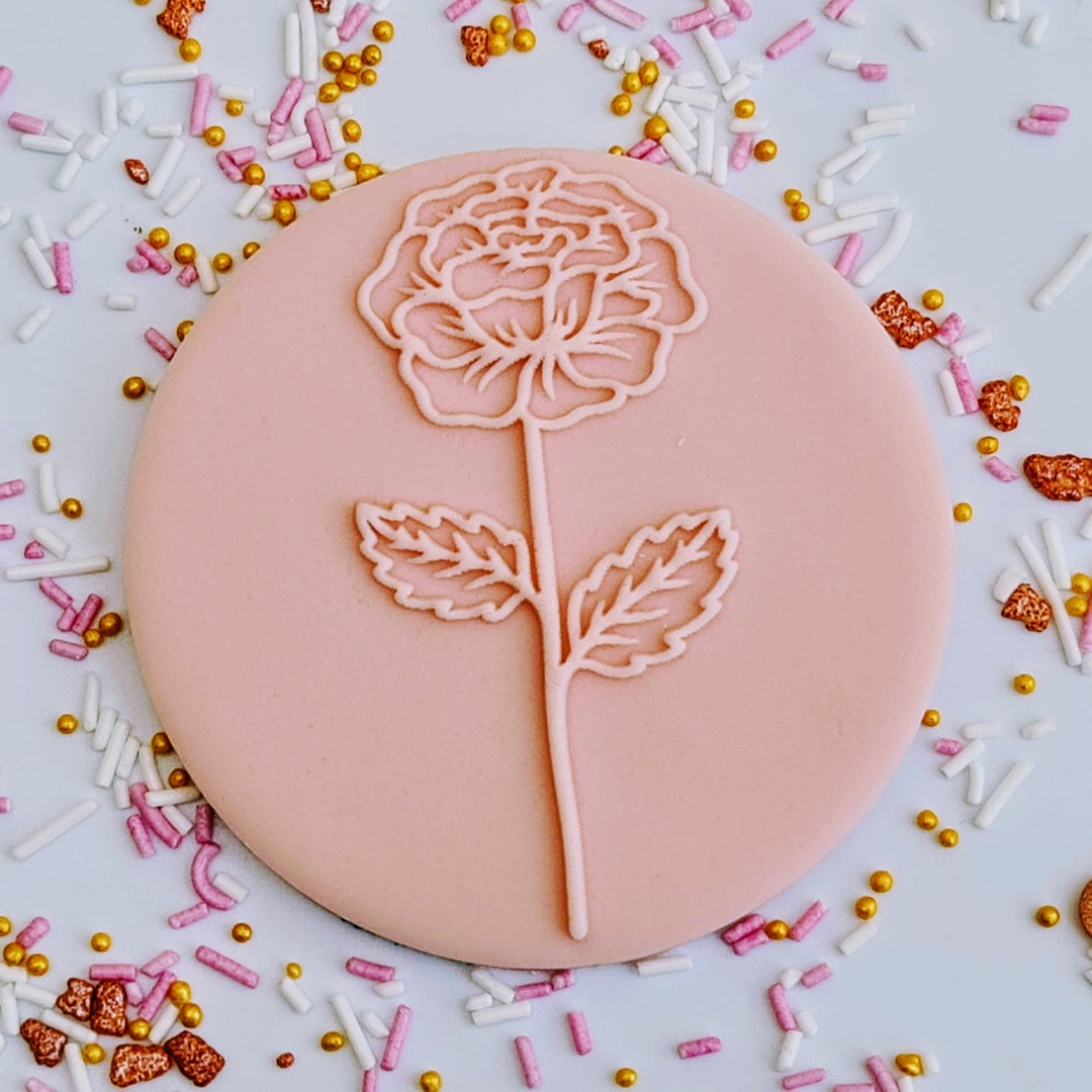 Flower Embosser Fondant Stamp, Acrylic Debosser for Cookies, Cupcakes ...