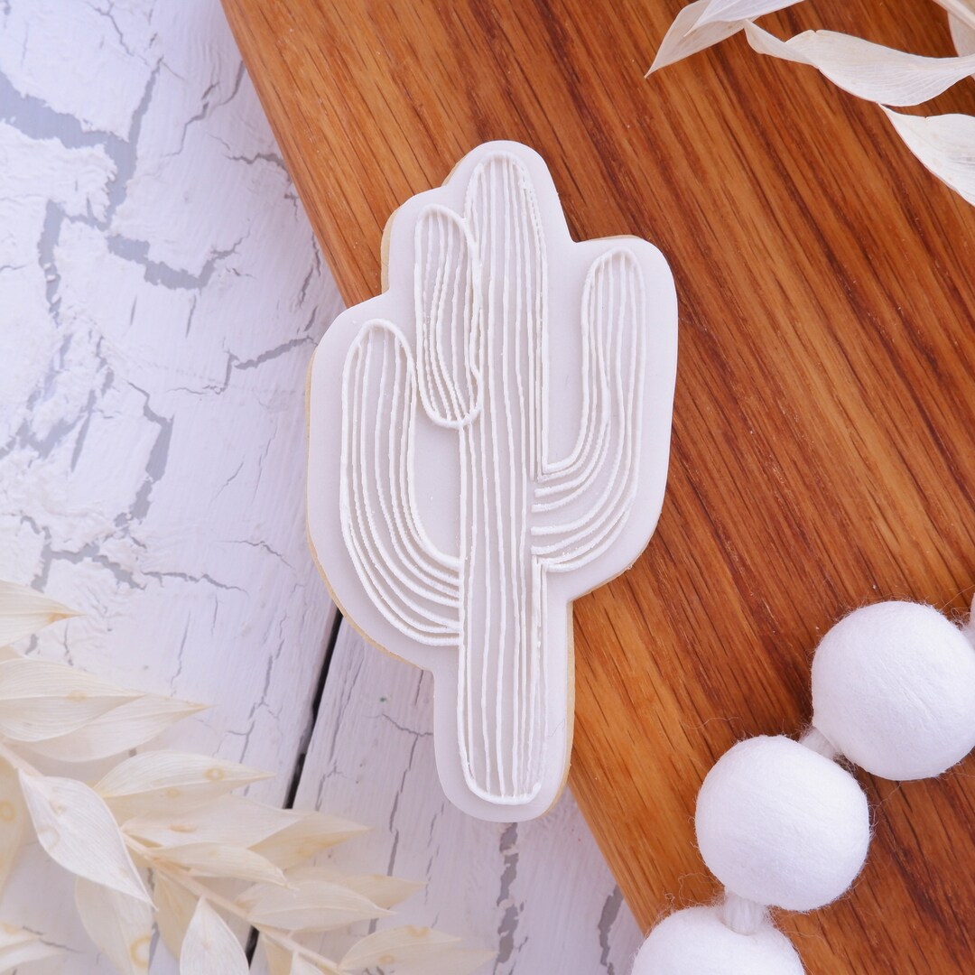 Cactus Embosser Fondant Stamp, Acrylic Debosser for Cookies, Cupcakes ...