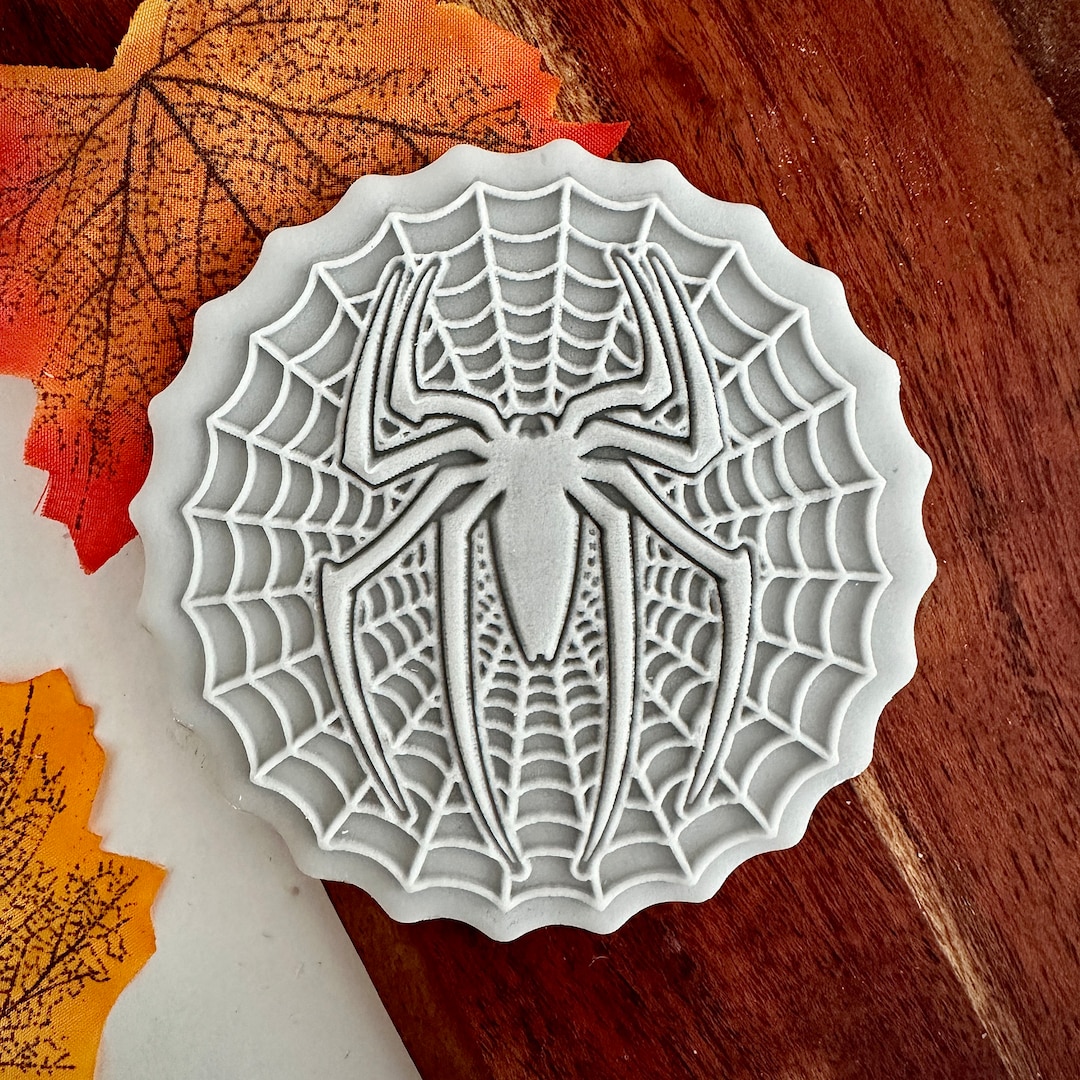 Spider in a Web Embosser Fondant Stamp and Cutter, Acrylic Debosser for ...