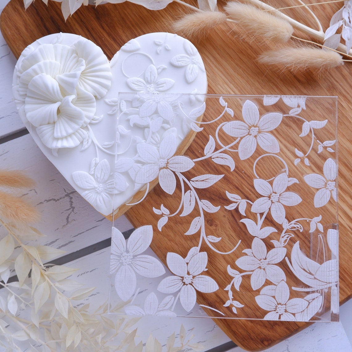Pattern Embosser Fondant Stamp, Acrylic Embosser for Cookies, Cupcakes ...