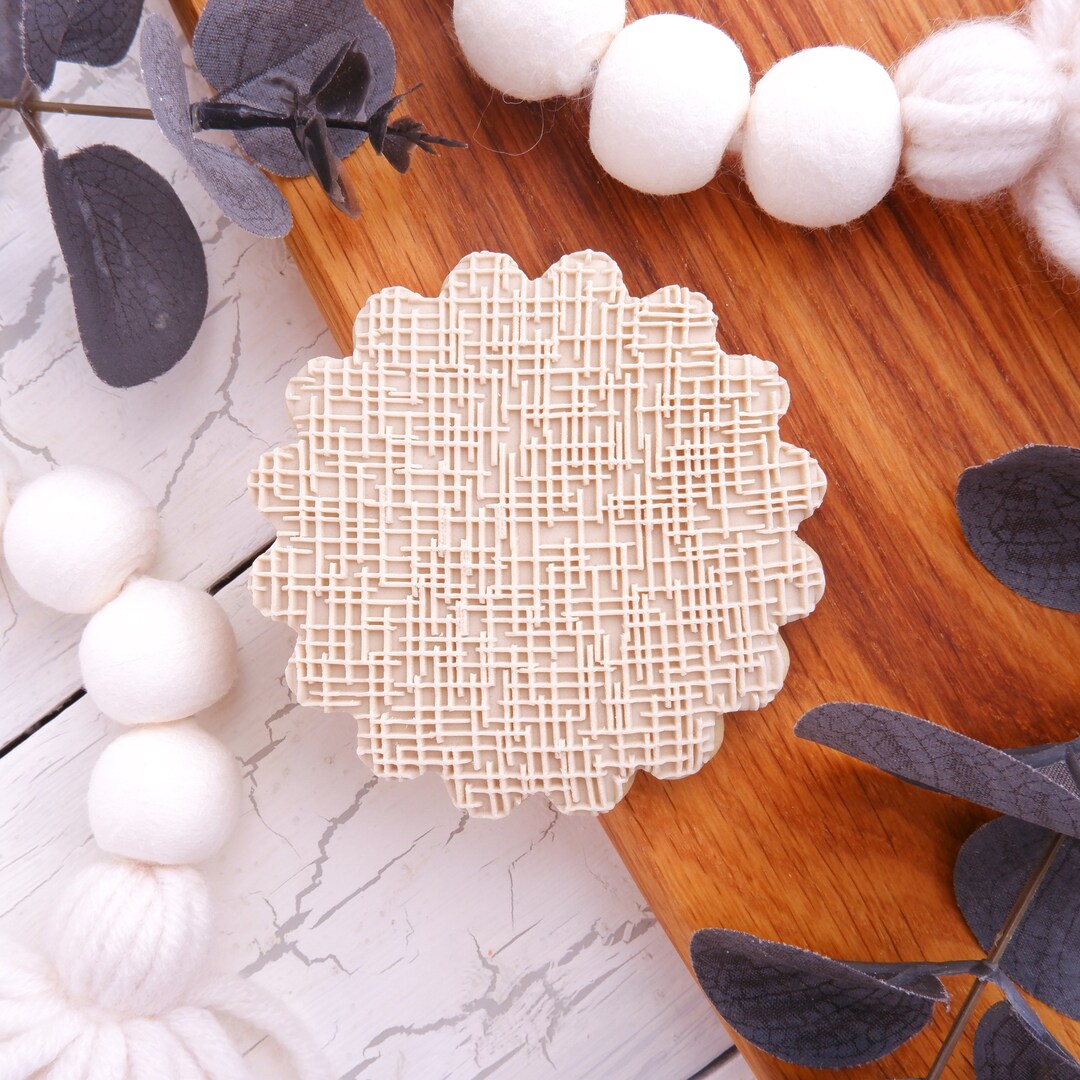Linen Pattern Embosser Fondant Stamp, Acrylic Embosser for Cookies ...