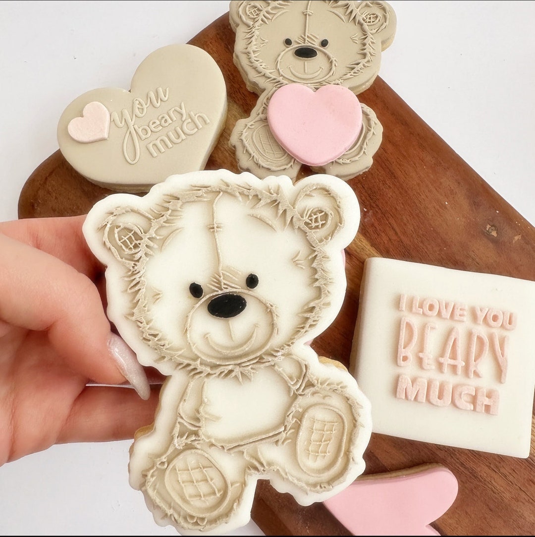 Teddy Bear Embosser Fondant Stamp With Matching Cutter, Acrylic ...