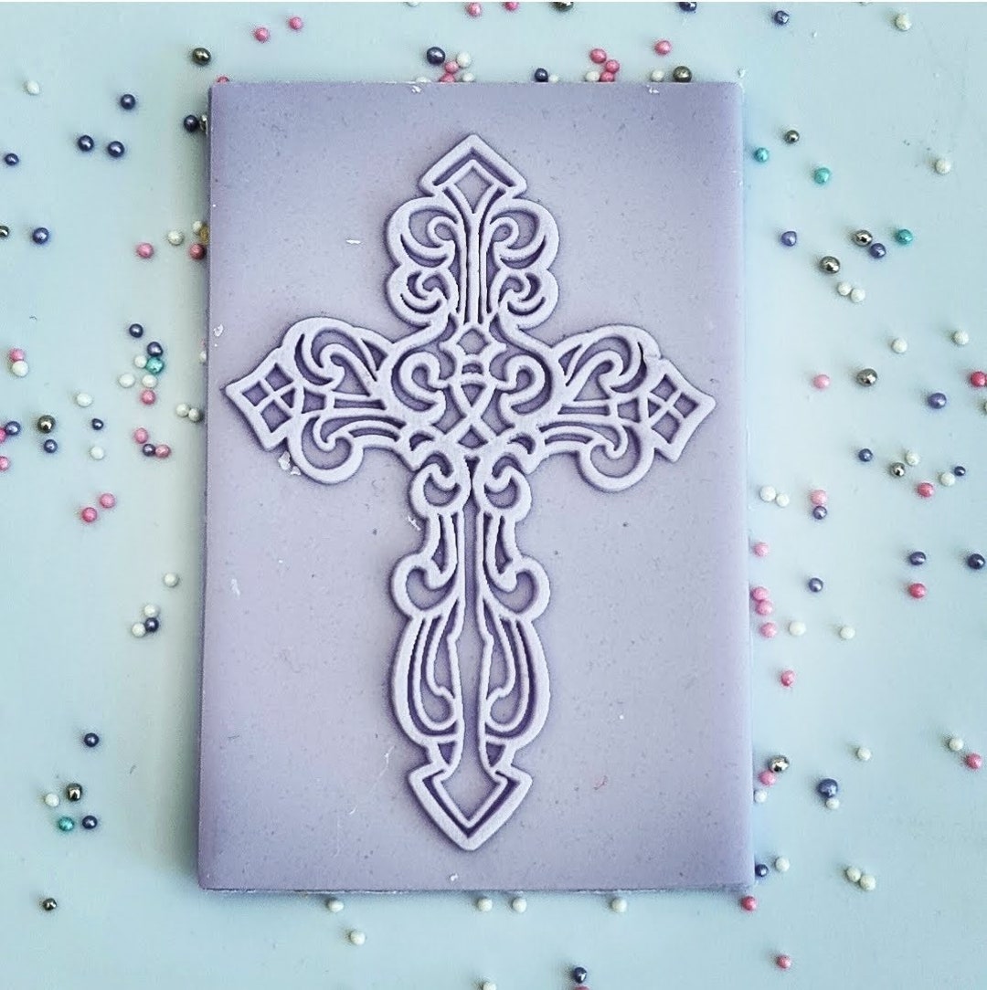 Cross Fondant Stamp and Cutter Set: Acrylic Embosser - Etsy