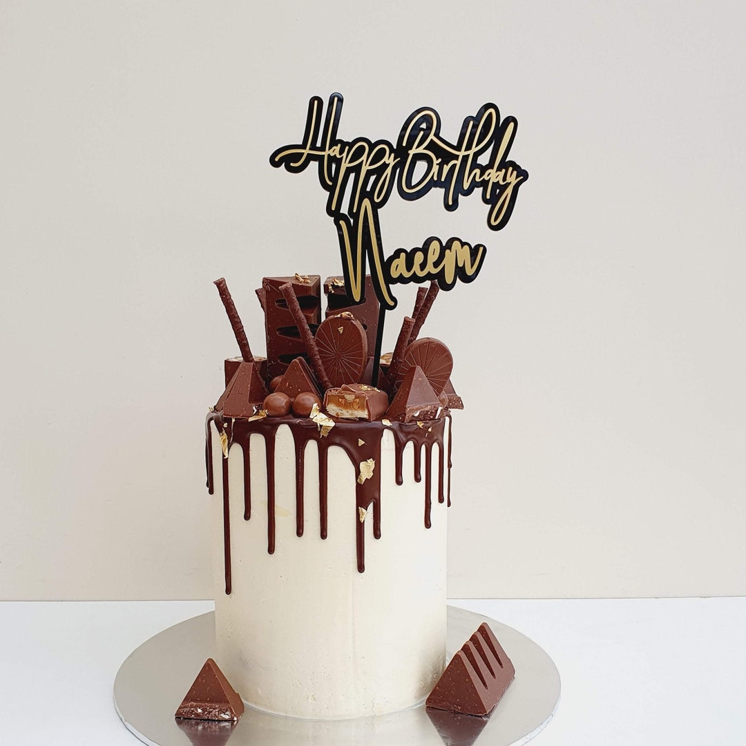 Happy Birthday Personalized Cake Topper, Double Layer Cake Topper - Etsy