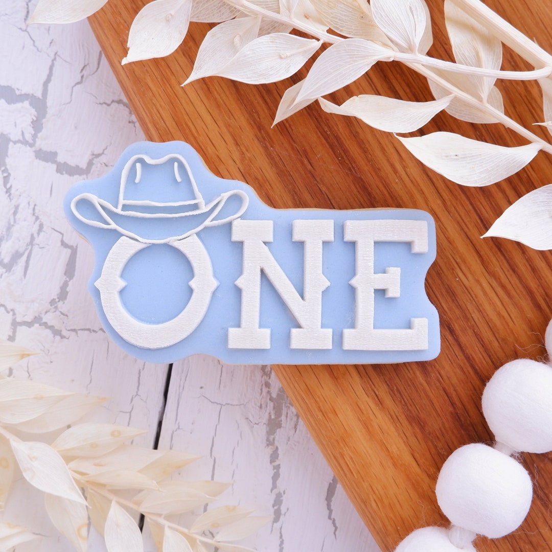 One Cowboy Hat Badge Embosser Fondant Stamp, Acrylic Debosser for ...