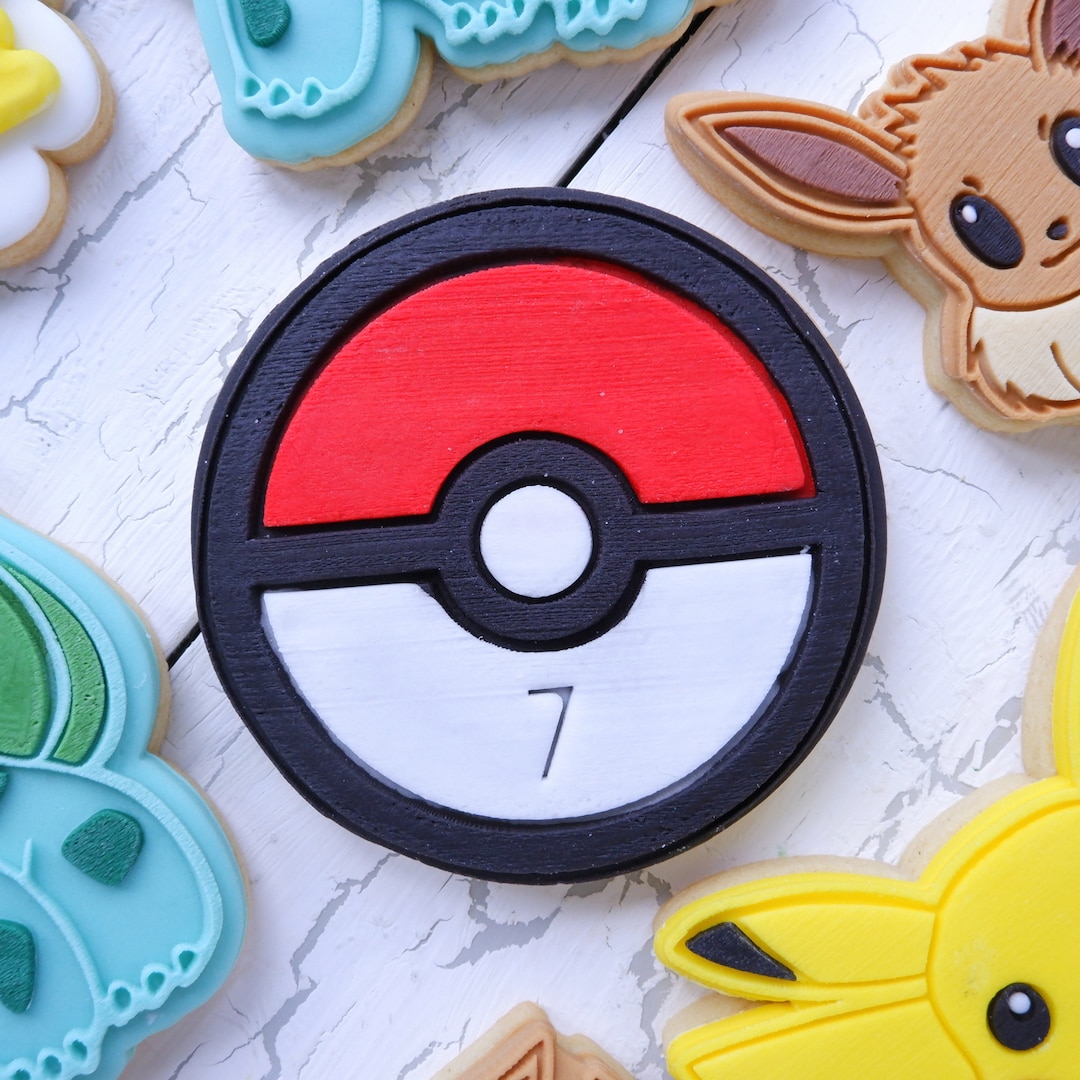 Pokemon Pokeball Acrylic Debosser Embosser Fondant Stamp and Matching ...
