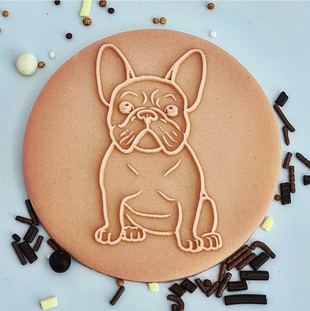 French Bulldog Acrylic Fondant Stamp, Embosser for Cookies, Cupcakes ...