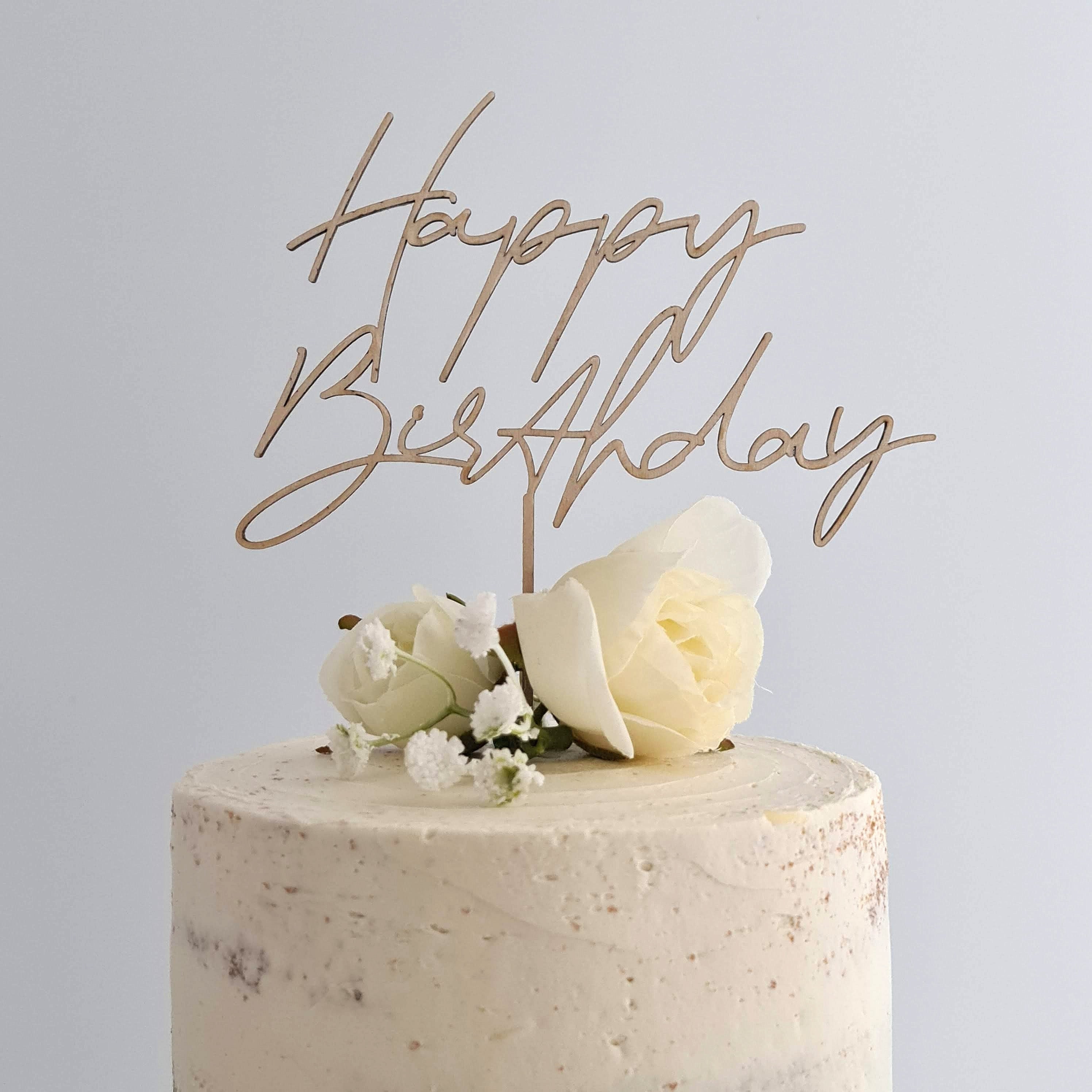 Happy Birthday Handwriting Cake