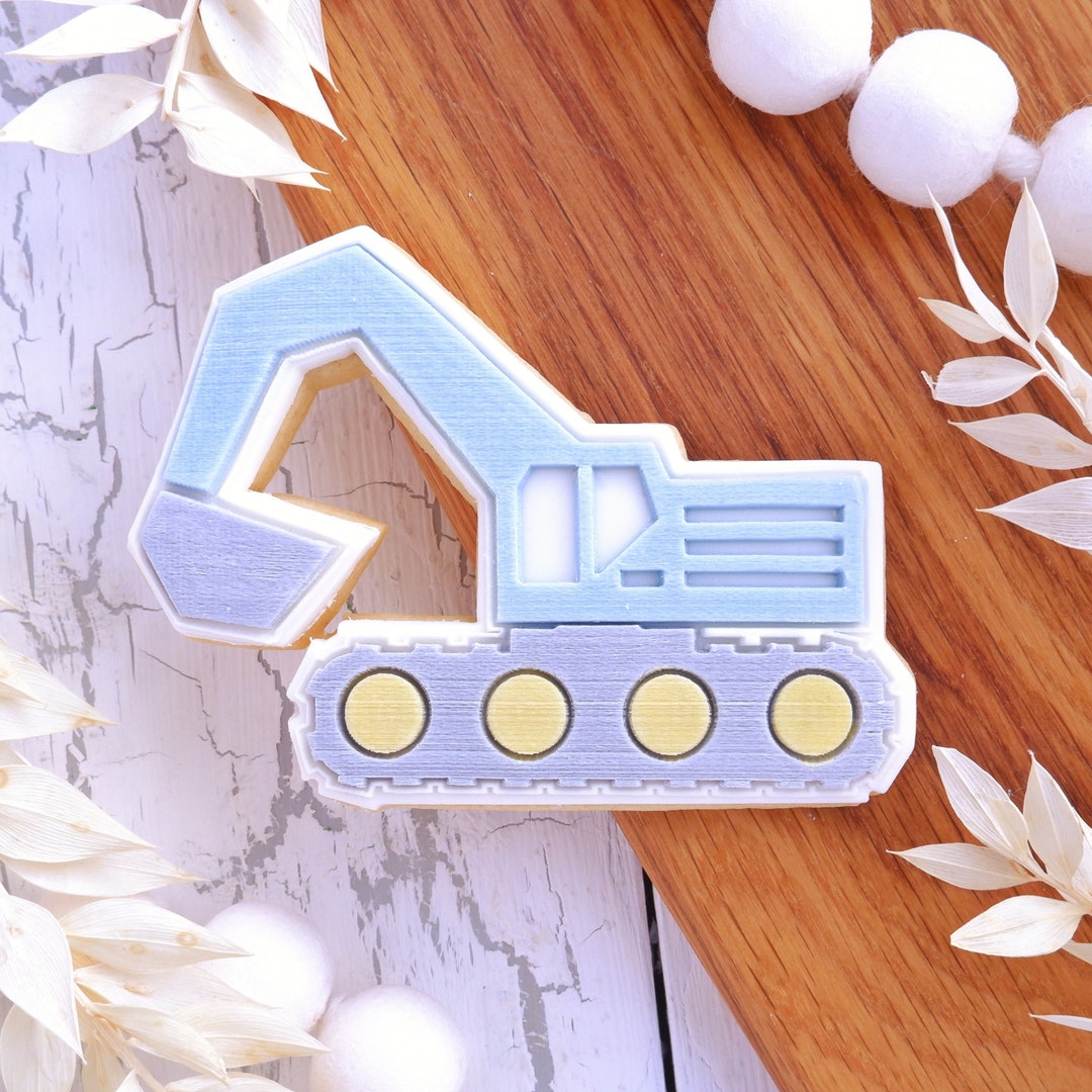 Excavator Embosser Fondant Stamp, Acrylic Debosser for Cookies ...