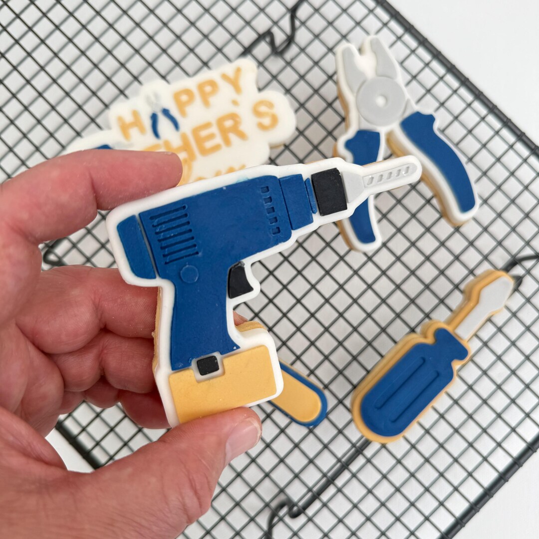 Drill Embosser Fondant Stamp With Matching Cutter, for Cookies ...