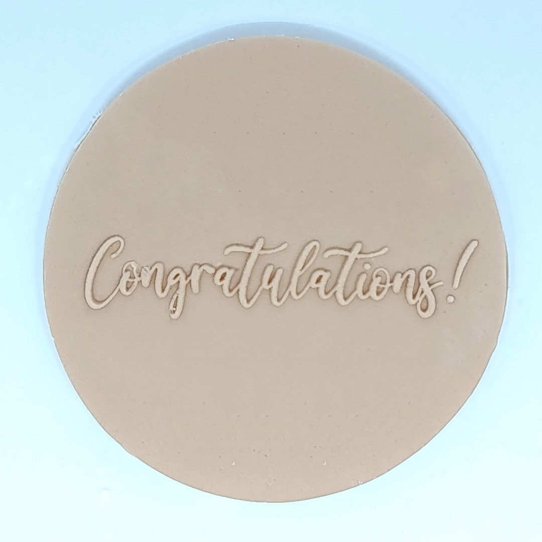 Congratulations Embosser Fondant Stamp, Acrylic Embosser for Cookies ...