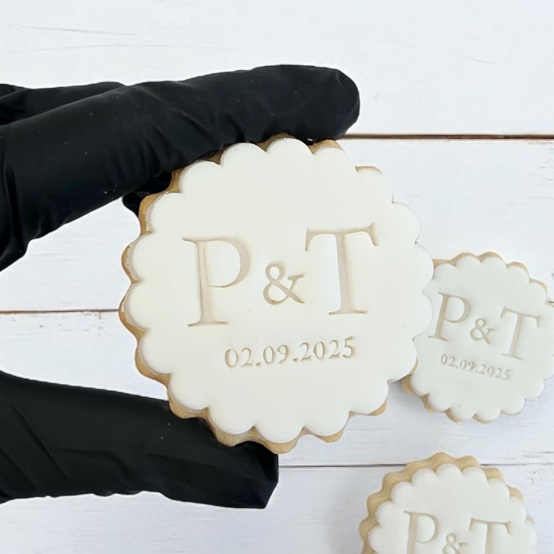 Custom Wedding Initials Fondant Cookie Stamp and Cutter: M&S Size ...