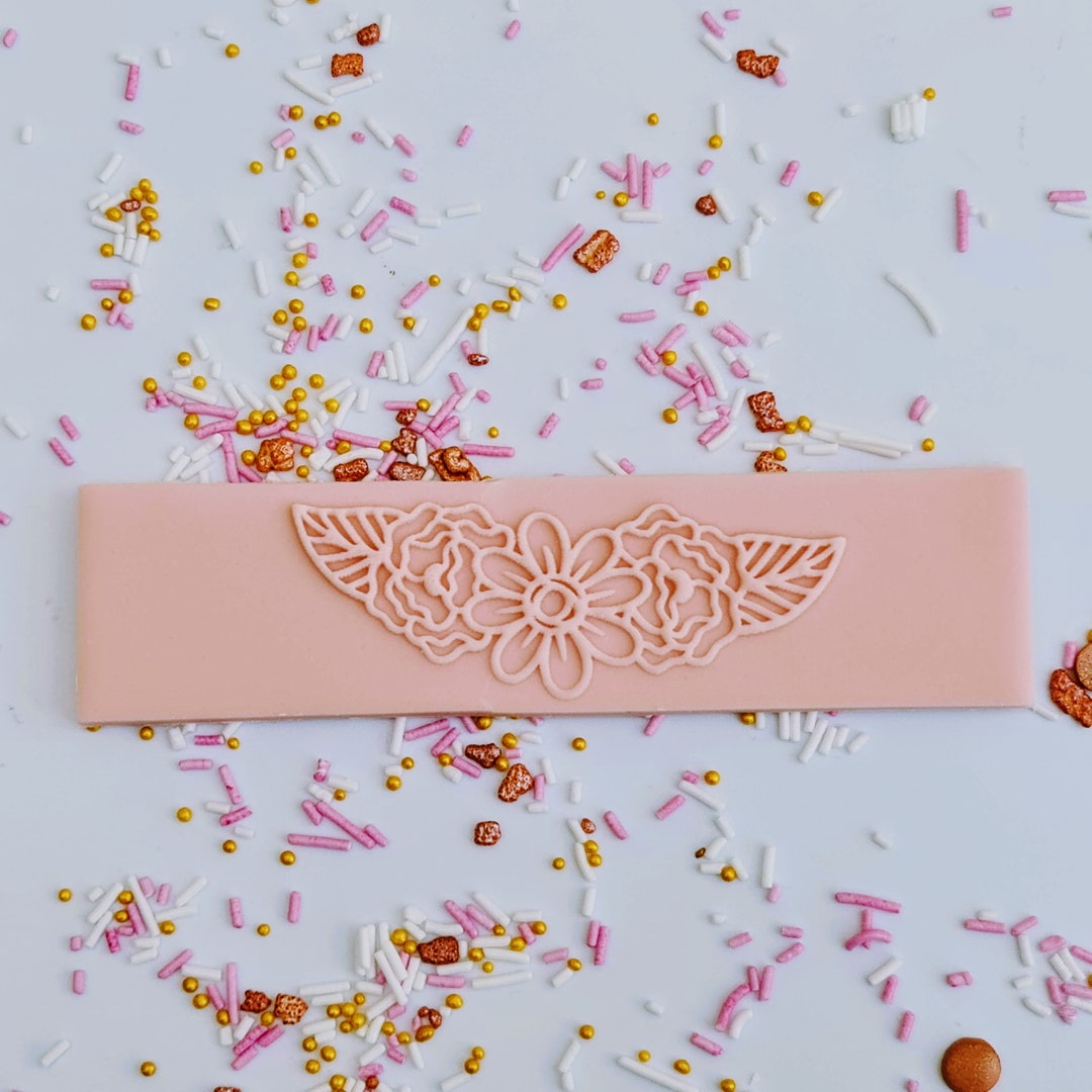 Flower Embosser Fondant Stamp and Matching Cutter, Acrylic Debosser for ...