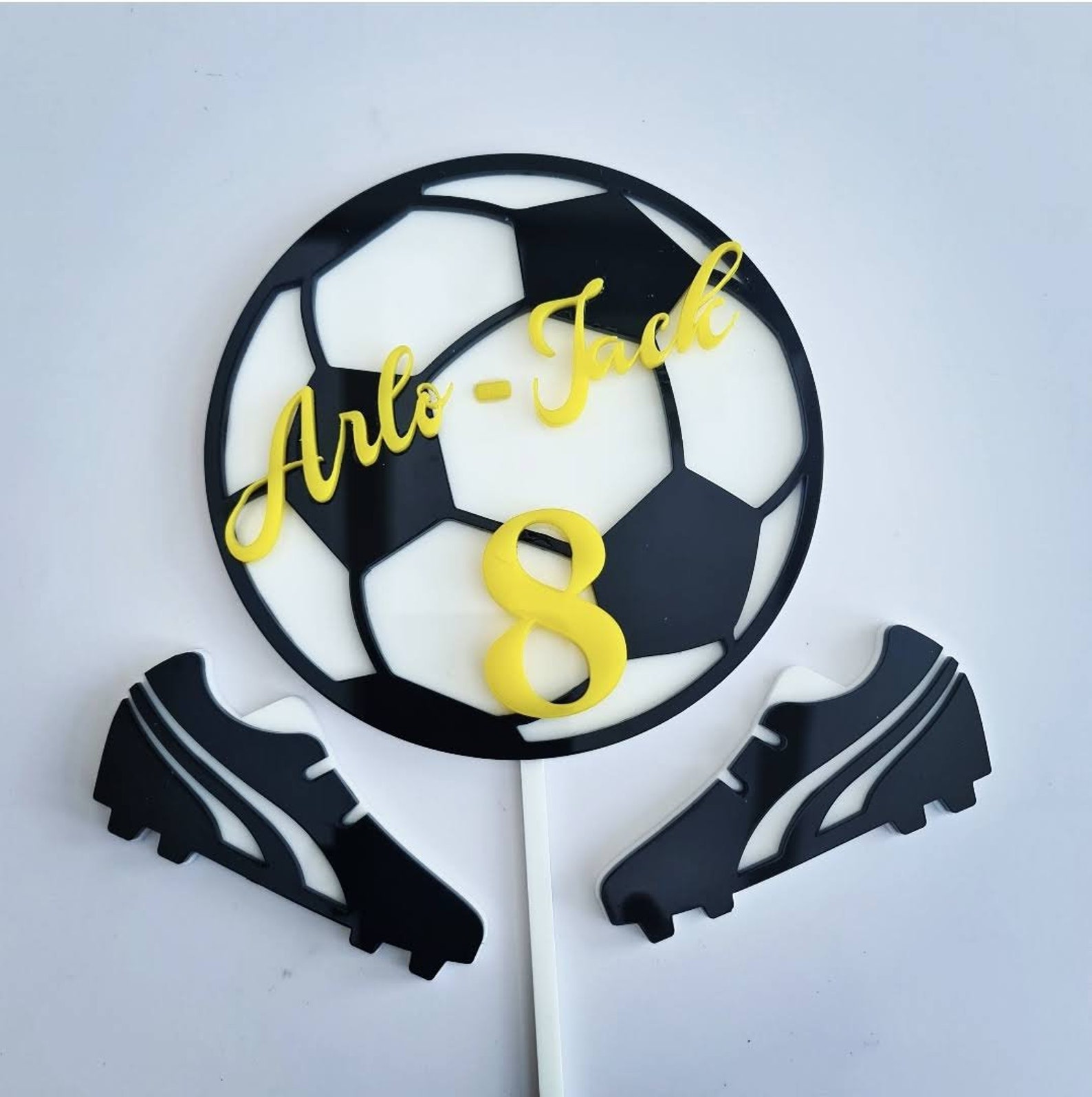Football Cake Topper Set, Birthday Cake Topper, Acrylic Topper, Custom ...