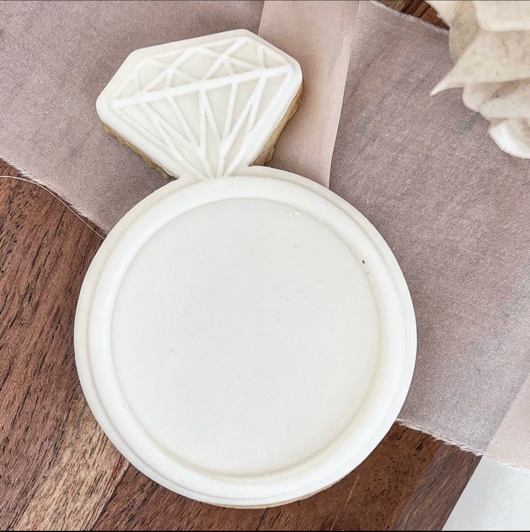 Wedding Ring Embosser Fondant Stamp, Acrylic Debosser for Cookies ...