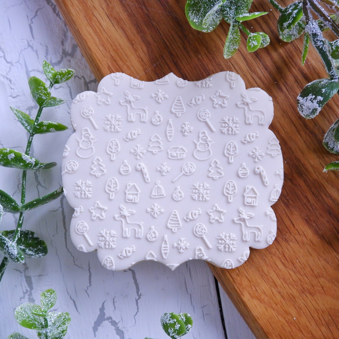 Christmas Embosser Fondant Stamp, Acrylic Embosser for Cookies ...