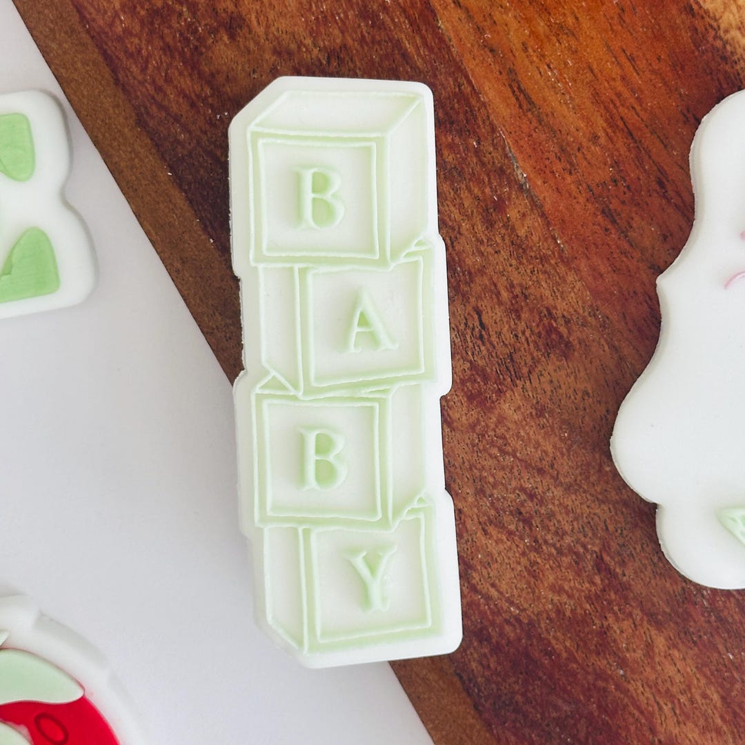 Baby Blocks Cookie Stamp & Cutter: Boho Baby Shower - Etsy