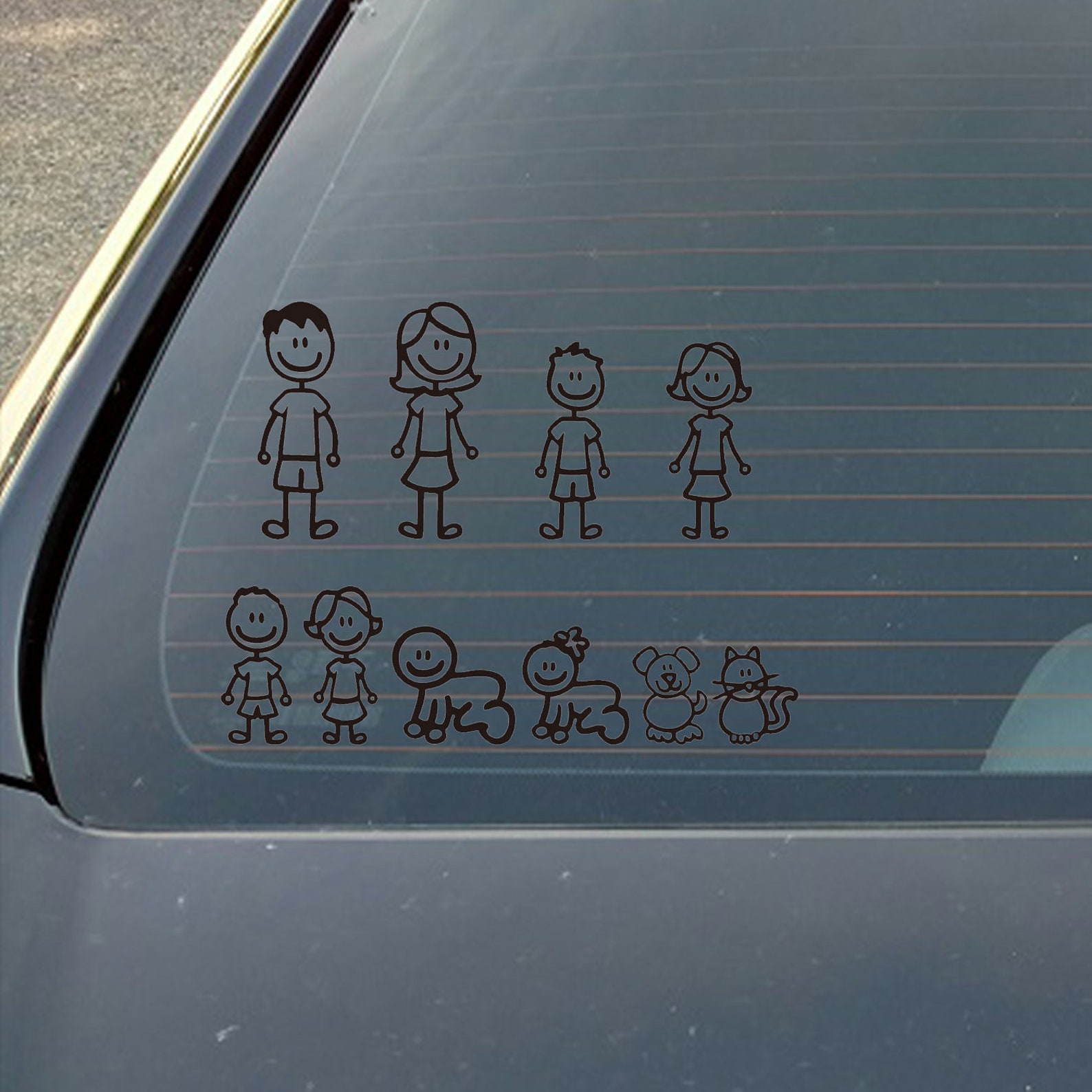 Stick Figure Family Car Window Decals - Etsy Canada