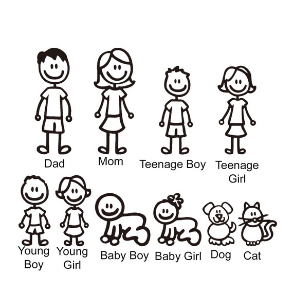 Stick Figure Family Window Cling