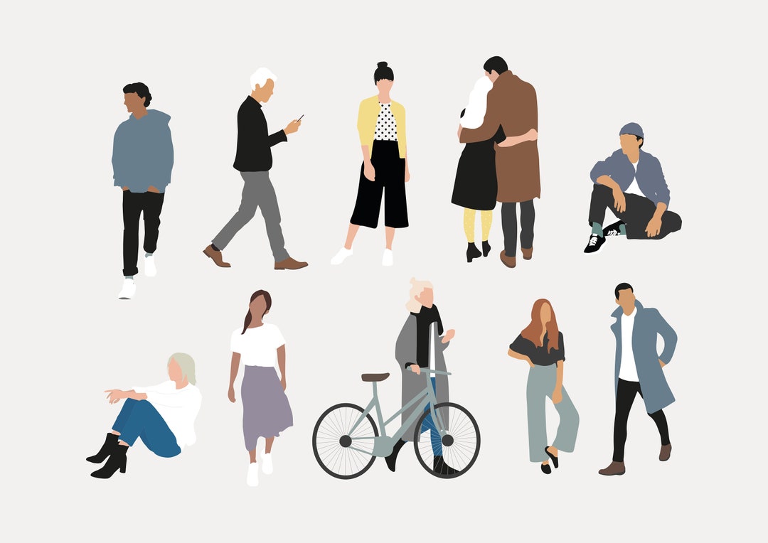 Flat People Vector Collection #6 - Etsy