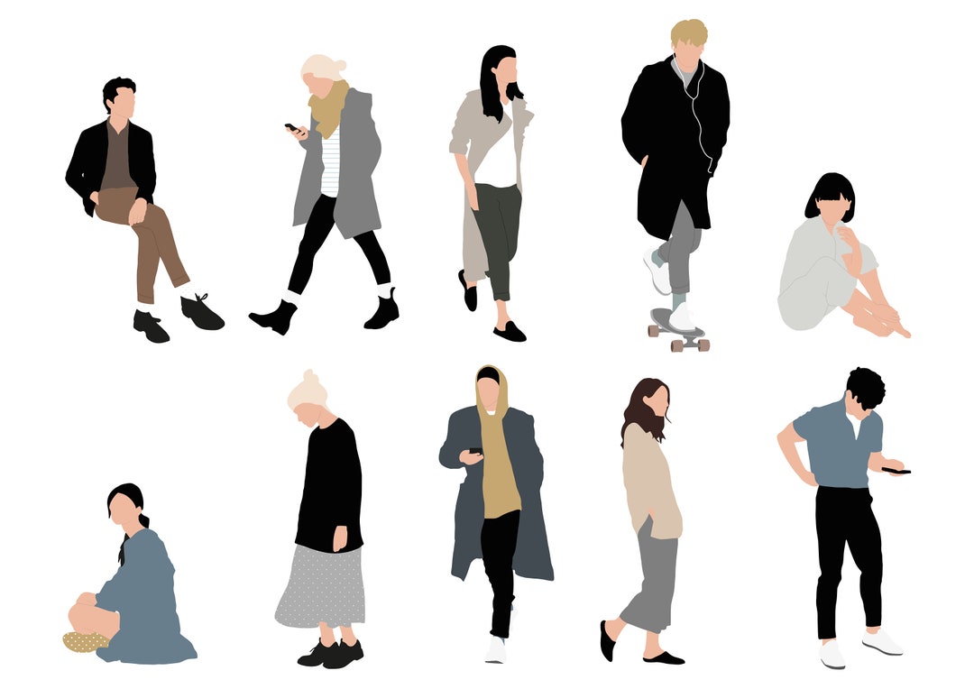 Flat People Vector Collection 1 - Etsy