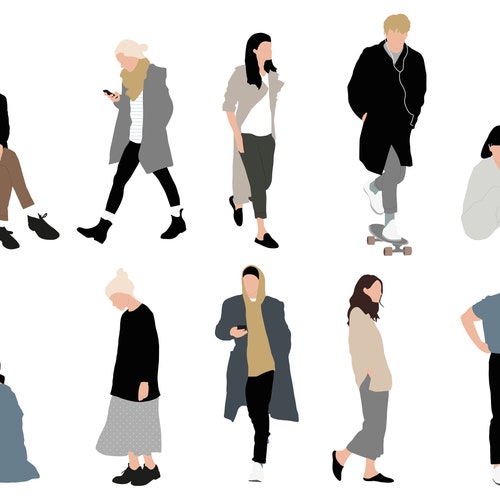 Flat Vector People Illustration Pack 4 - Etsy