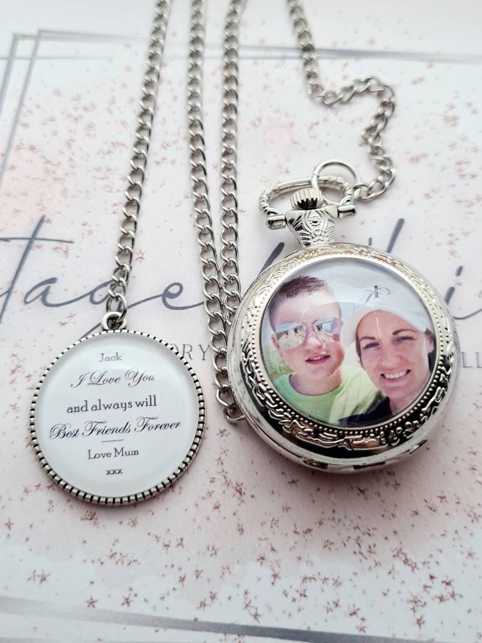 Personalised Photo Pocket Watch for Wedding Gift Suit Memory | Etsy UK