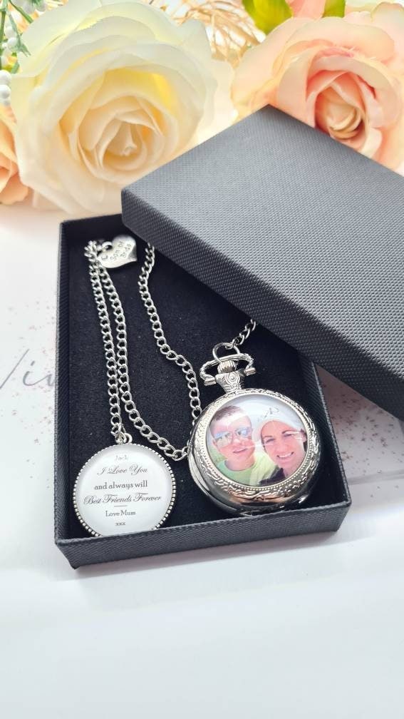 Personalised Photo Pocket Watch for Wedding Gift Suit Memory - Etsy UK