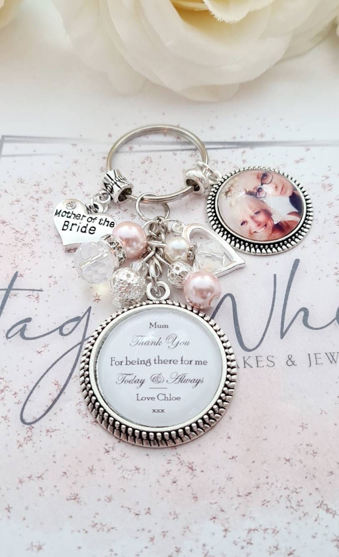 Personalised Mum Wedding Key Ring With Photo and Poem Mother of the ...