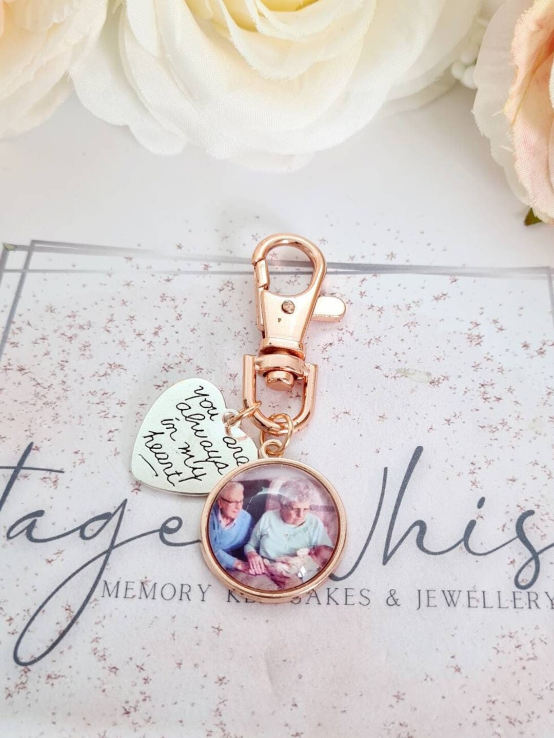 Rose Gold Buttonhole Clip Memorial Photo Charm Suit Pin Gift - Etsy