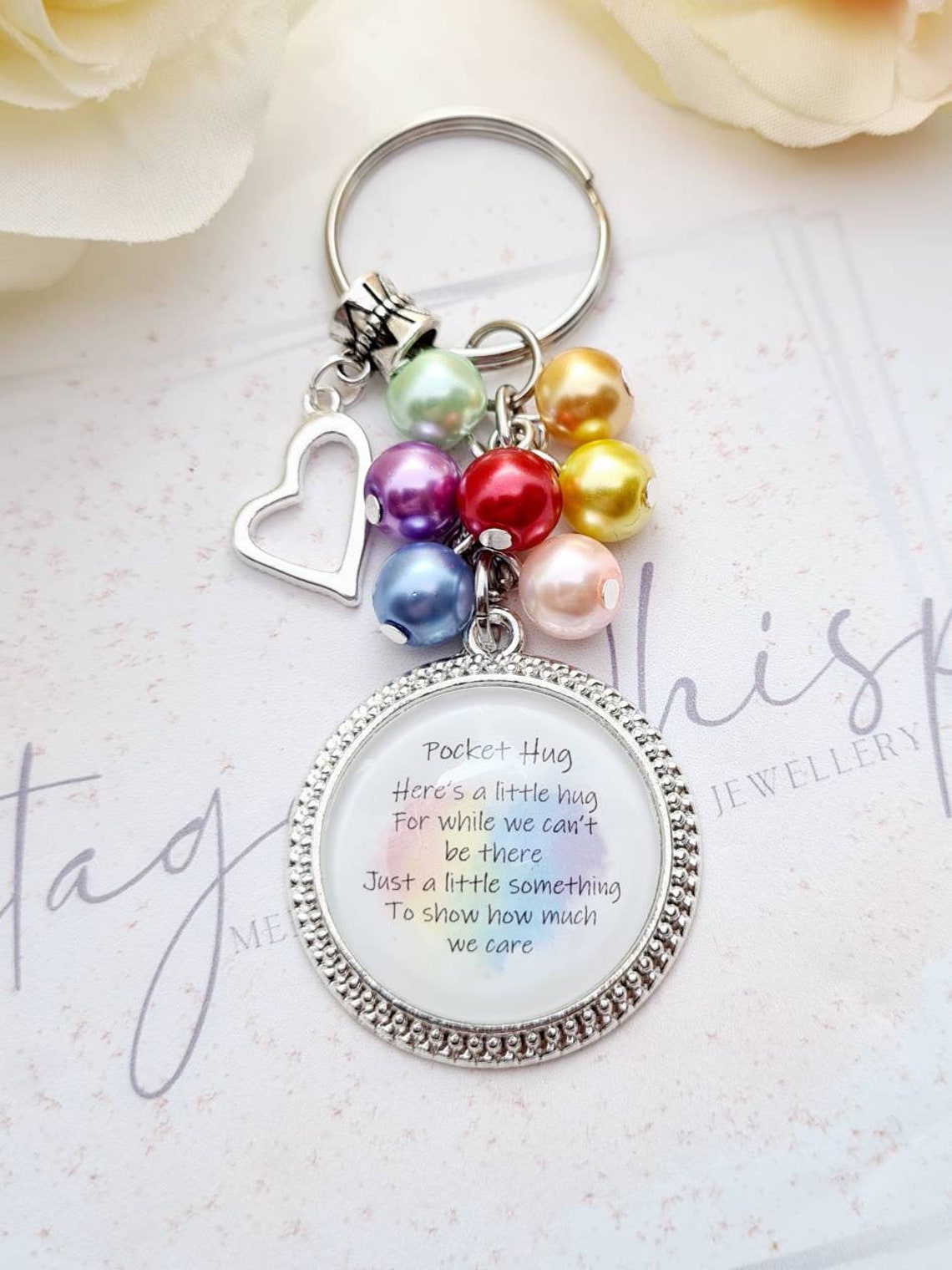 Rainbow Pocket Hug Key Ring Pocket Hug Charm Rainbow Heart - Etsy UK