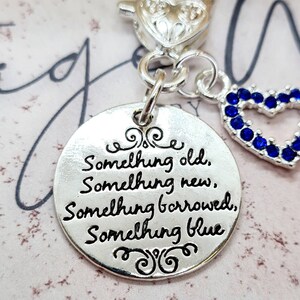 Something Blue Poem Good Luck Wedding Bridal Bouquet Charm or Garter ...