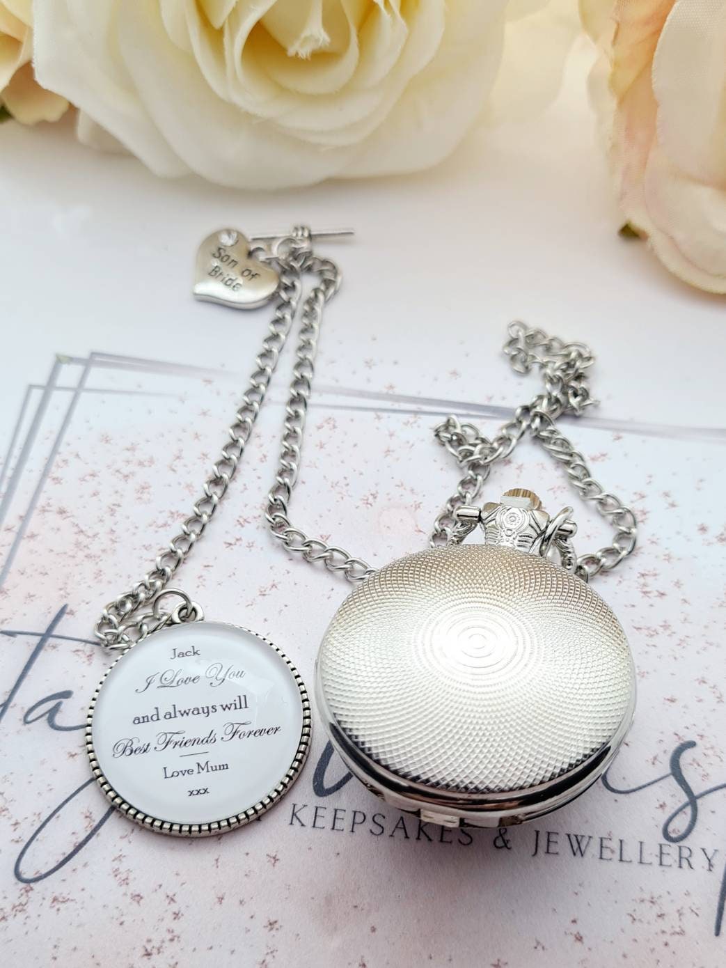 Personalised Photo Pocket Watch for Wedding Gift Suit Memory | Etsy UK