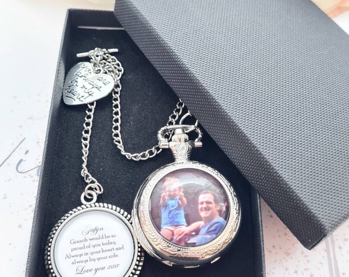 Memorial Photo Pocket Watch Gift Memory Photo Watch Groom - Etsy
