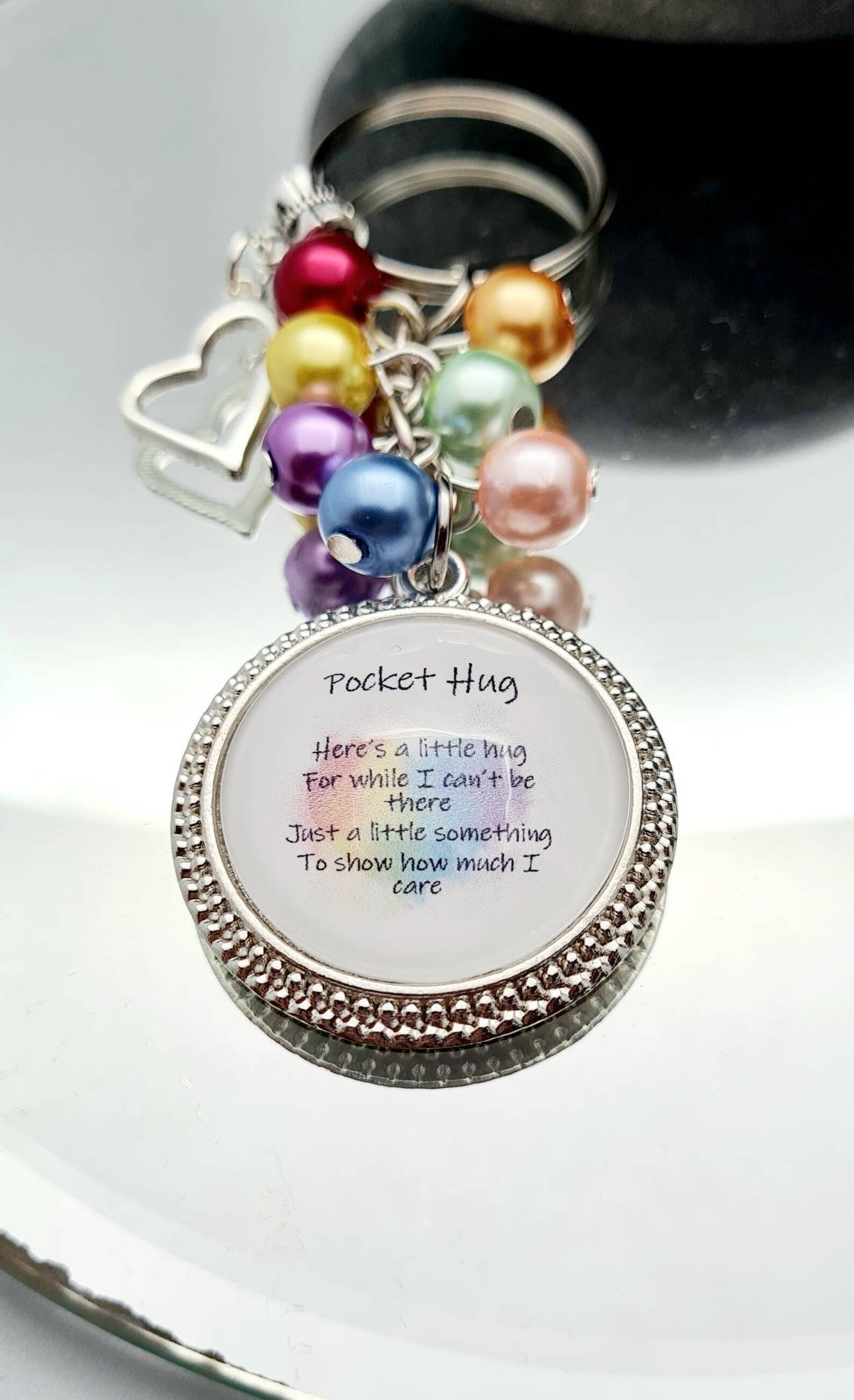Rainbow Pocket Hug Key Ring Pocket Hug Charm Rainbow Heart - Etsy UK